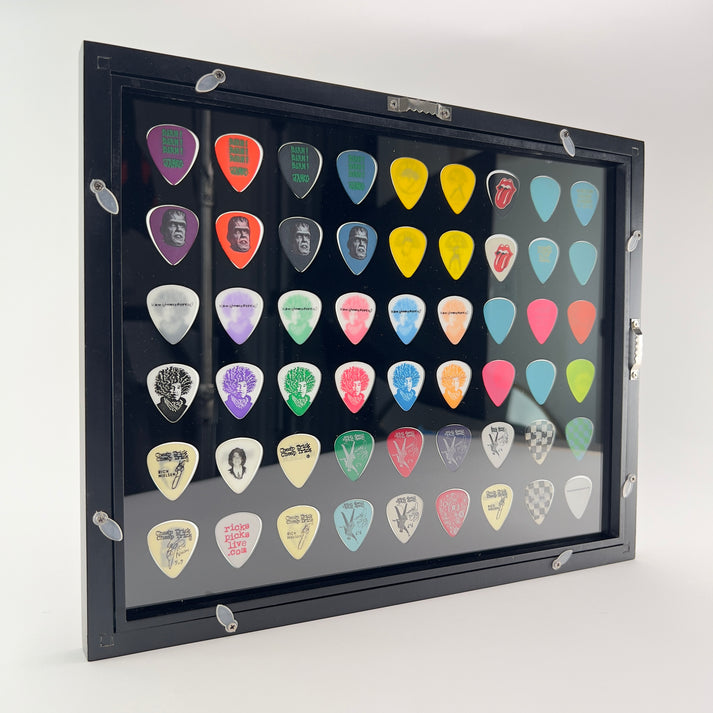 Black 11" x 14" Guitar Pick Display - Holds 54 Picks - FRAME INCLUDED ...