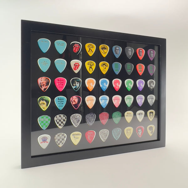Black 11" x 14" Guitar Pick Display - Holds 54 Picks - FRAME INCLUDED ...