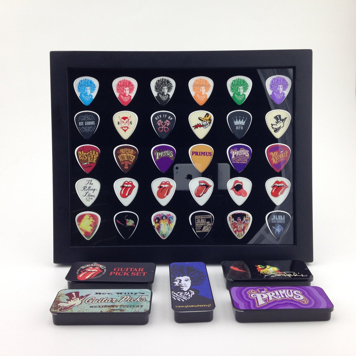 8" x 10" Horizontal Guitar Pick Display Frame - Black - HOLDS 30 PICKS ...