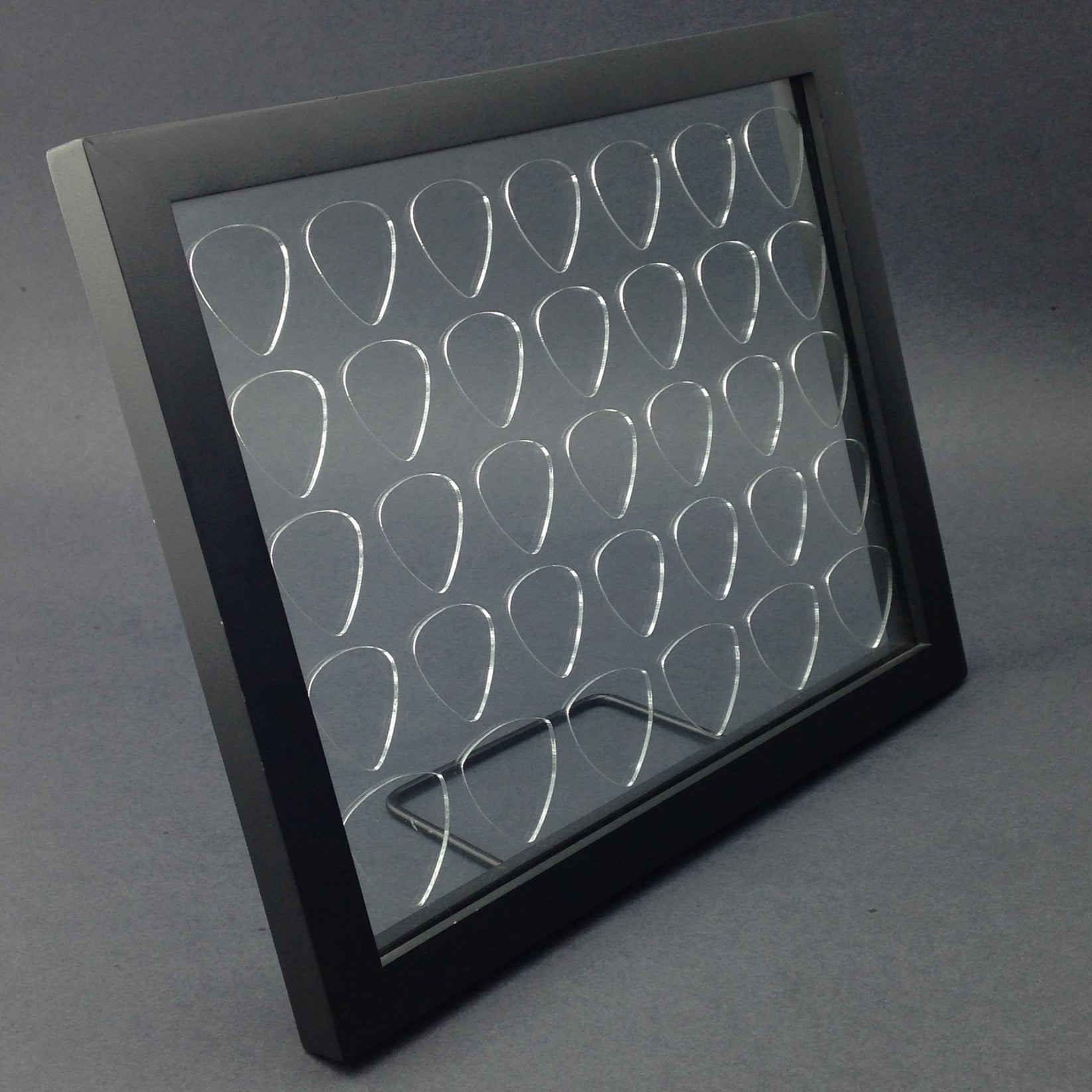 8" x 10" COMBO Horizontal Guitar Pick Display Frame - CLEAR - Holds 28 ...