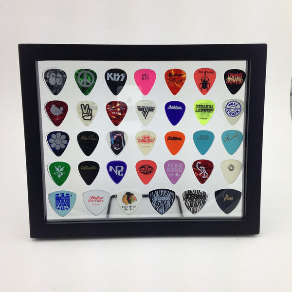 8" x 10" COMBO Horizontal Guitar Pick Display Frame - CLEAR - Holds 28 ...